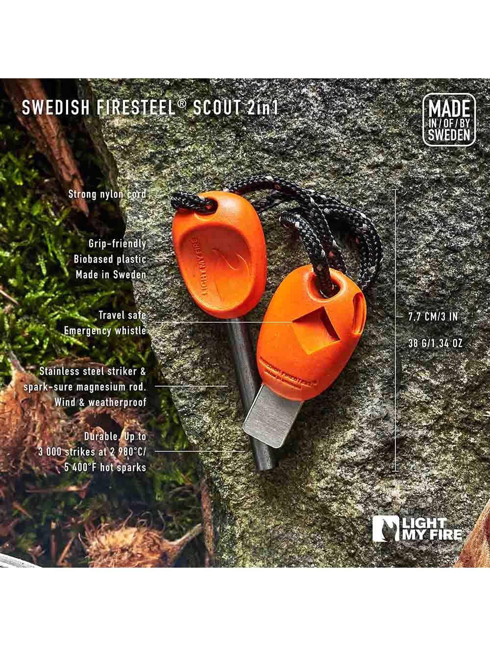Light My Fire Swedish FireSteel Scout 2in1 Firestarter – FOOD OVER FIRE
