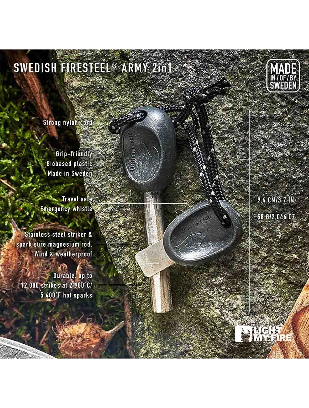 Light My Fire Swedish FireSteel Army 2in1 - Rusty Orange – FOOD OVER FIRE